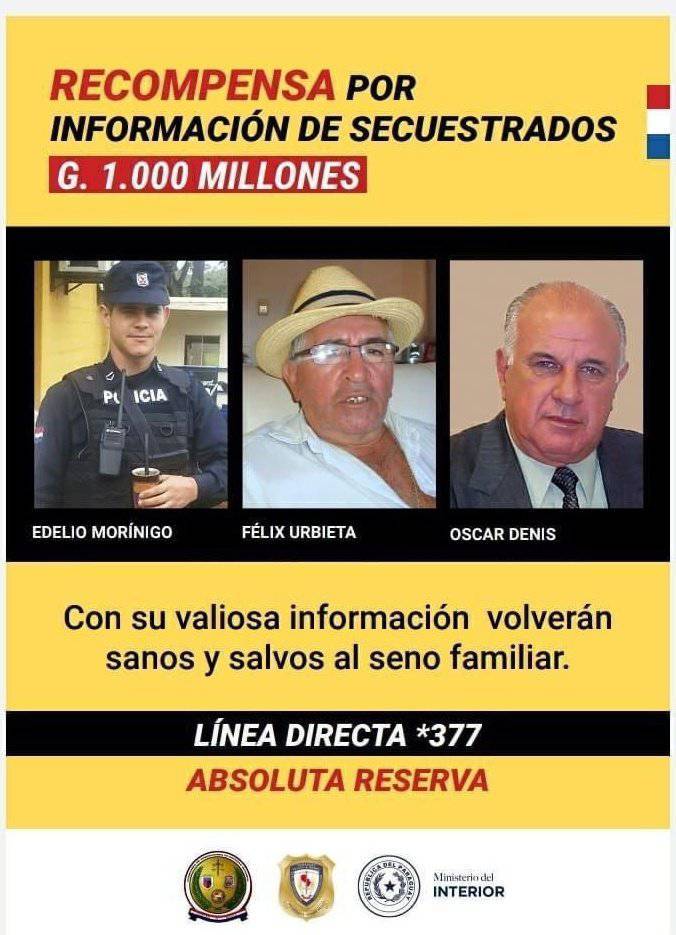 Ojupí recompensa: G. 7 mil millones de guaracas para quien brinde ...